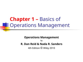 operations management power point presen | PPT