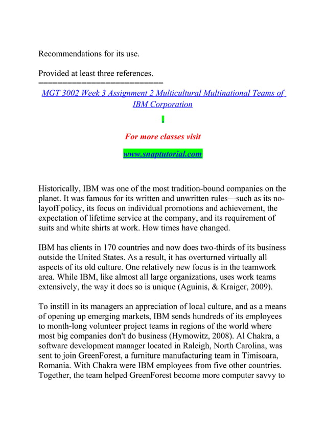 Mgt 3002 Massive Success / snaptutorial.com