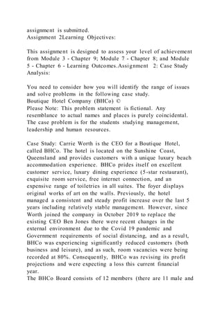 MGT3002 Assessment 2 File, Semester 2, 2020Assignment 2Descr | DOCX ...