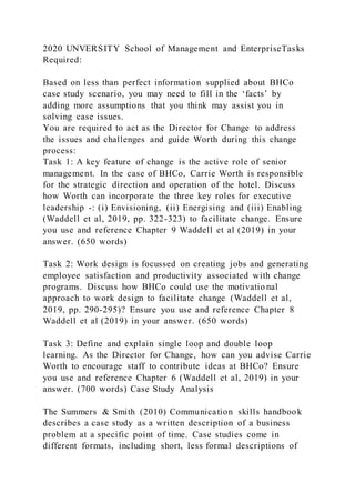 MGT3002 Assessment 2 File, Semester 2, 2020Assignment 2Descr | DOCX ...