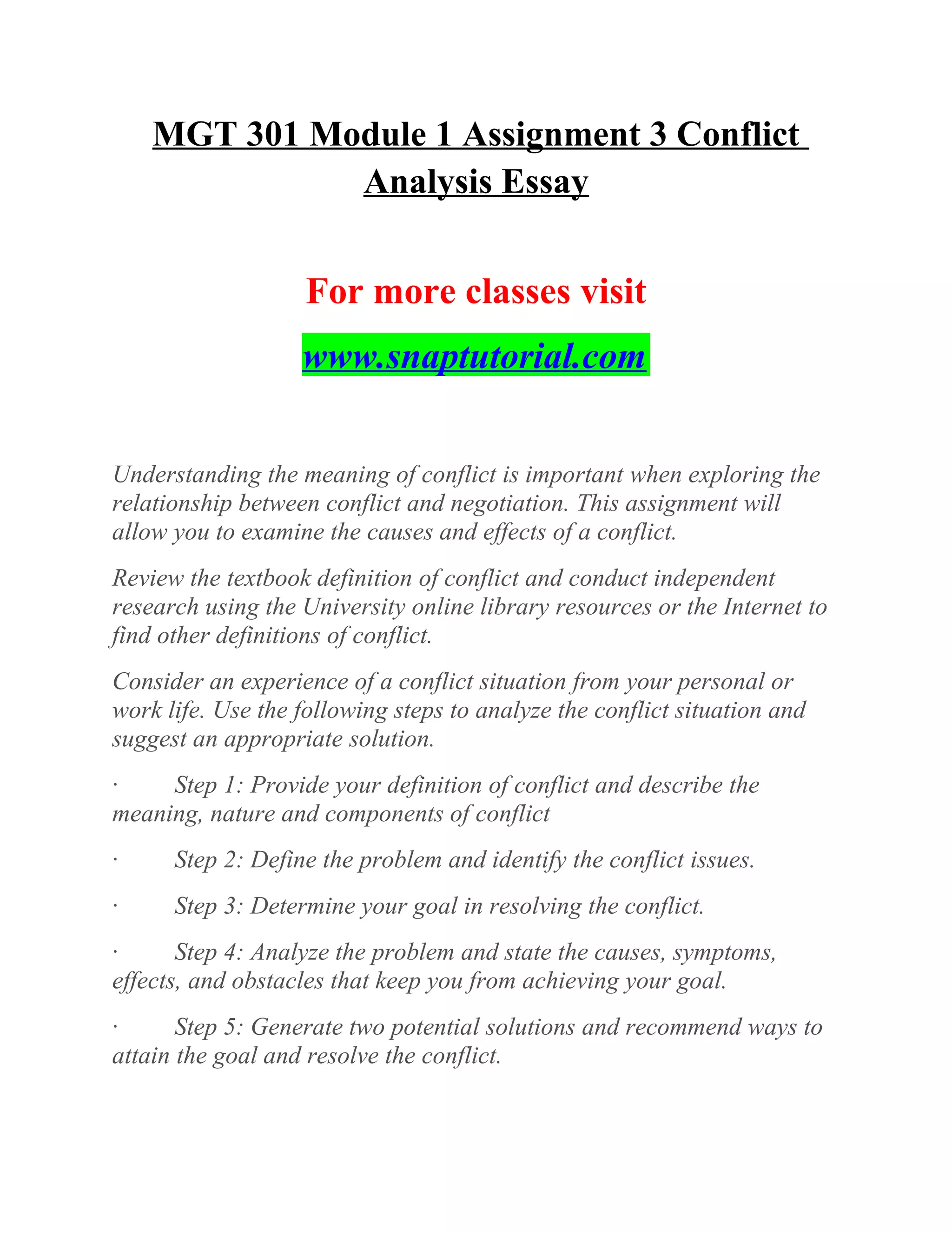 MGT 301 Massive Success / snaptutorial.com