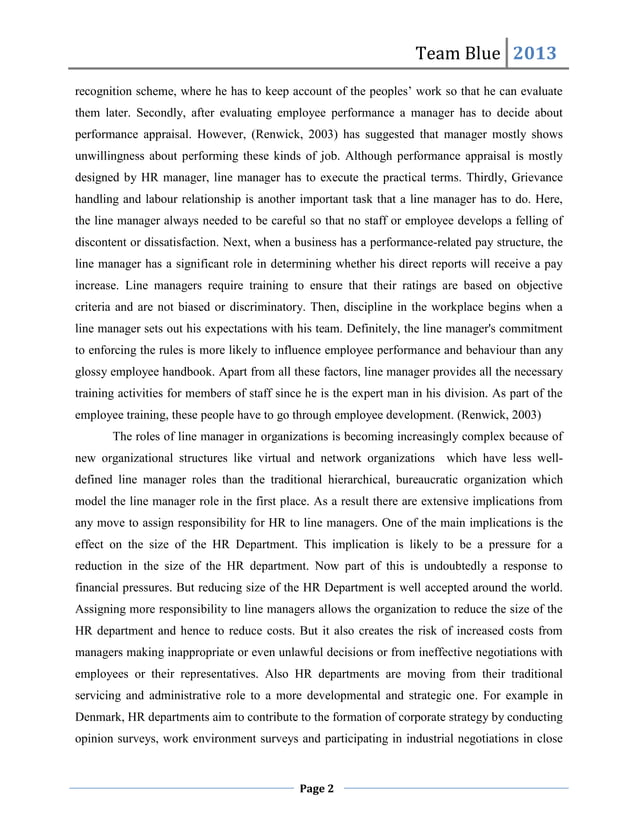 MGT301--assignment 01--Line Managers | DOCX | Human Resources | Business