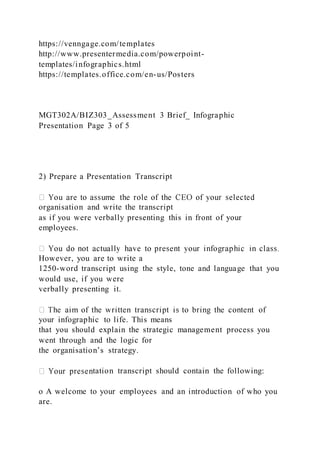 MGT302ABIZ303_Assessment 3 Brief_ Infographic Presentation | DOCX ...