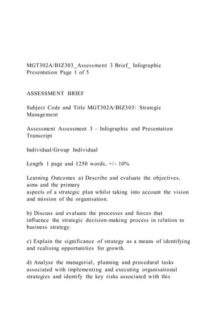 MGT302ABIZ303_Assessment 3 Brief_ Infographic Presentation | DOCX