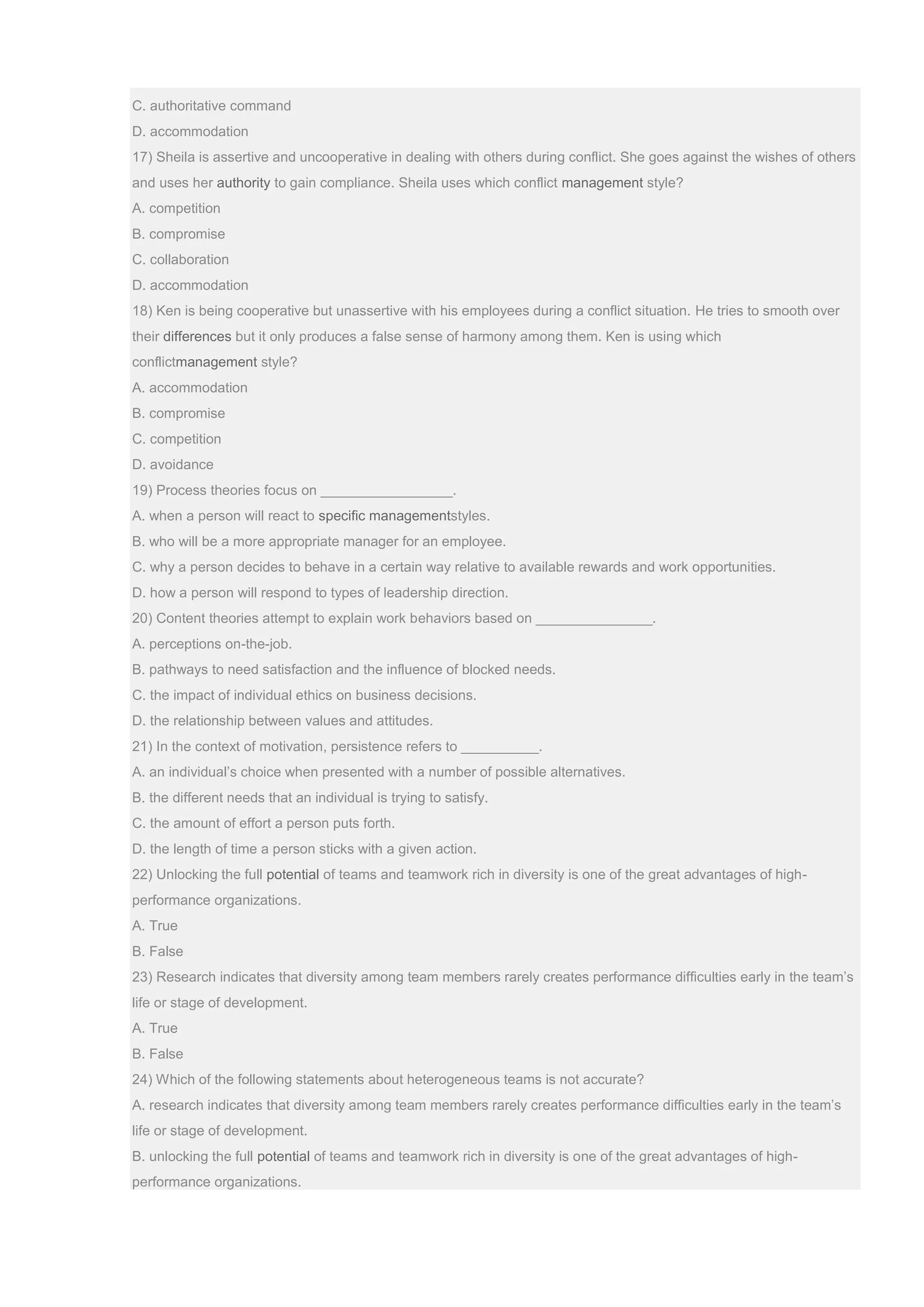 Mgt 307 final exam 3 | PDF