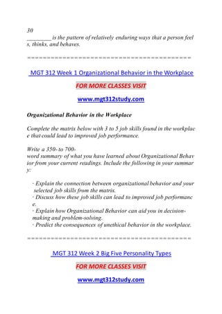 MGT 312 STUDY Become Exceptional--mgt312study.com