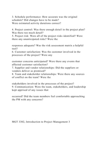 MGT 3302, Introduction to Project Management 1 Cou.docx