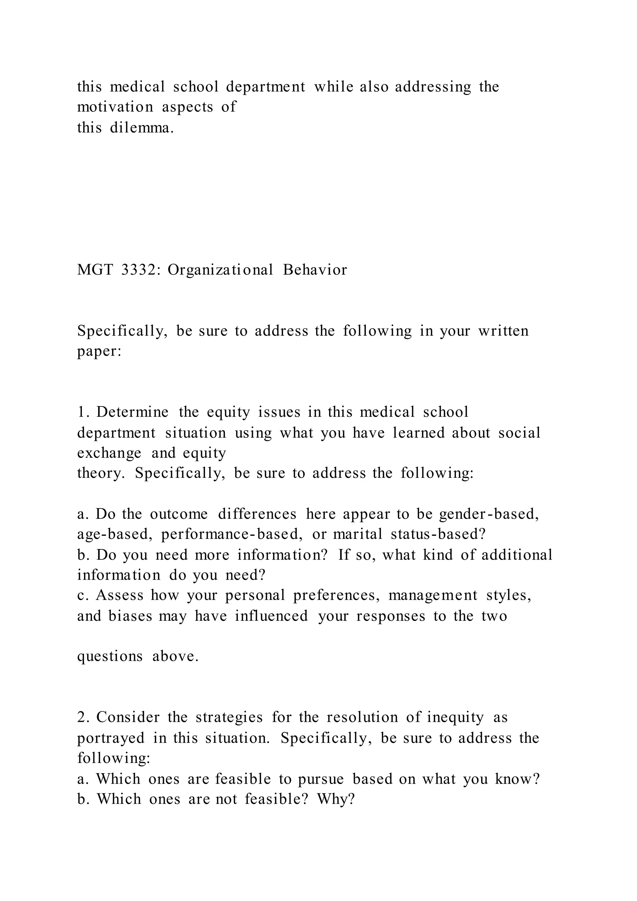 Mgt 3332 organizational behavior module 3 assignmen | PDF | Free Download