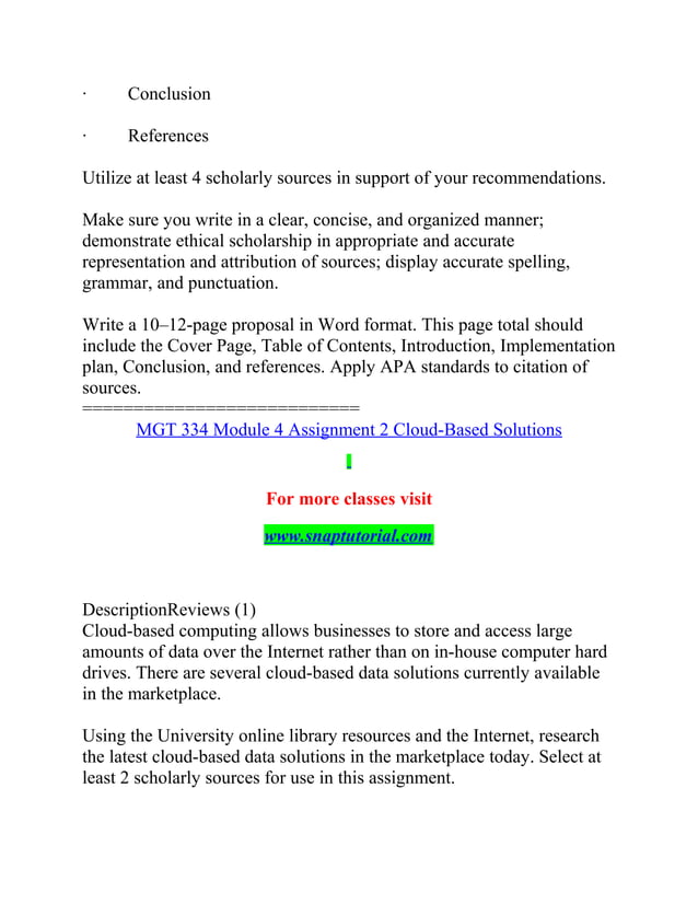 MGT 334 Massive Success / snaptutorial.com | Business Administration | Business