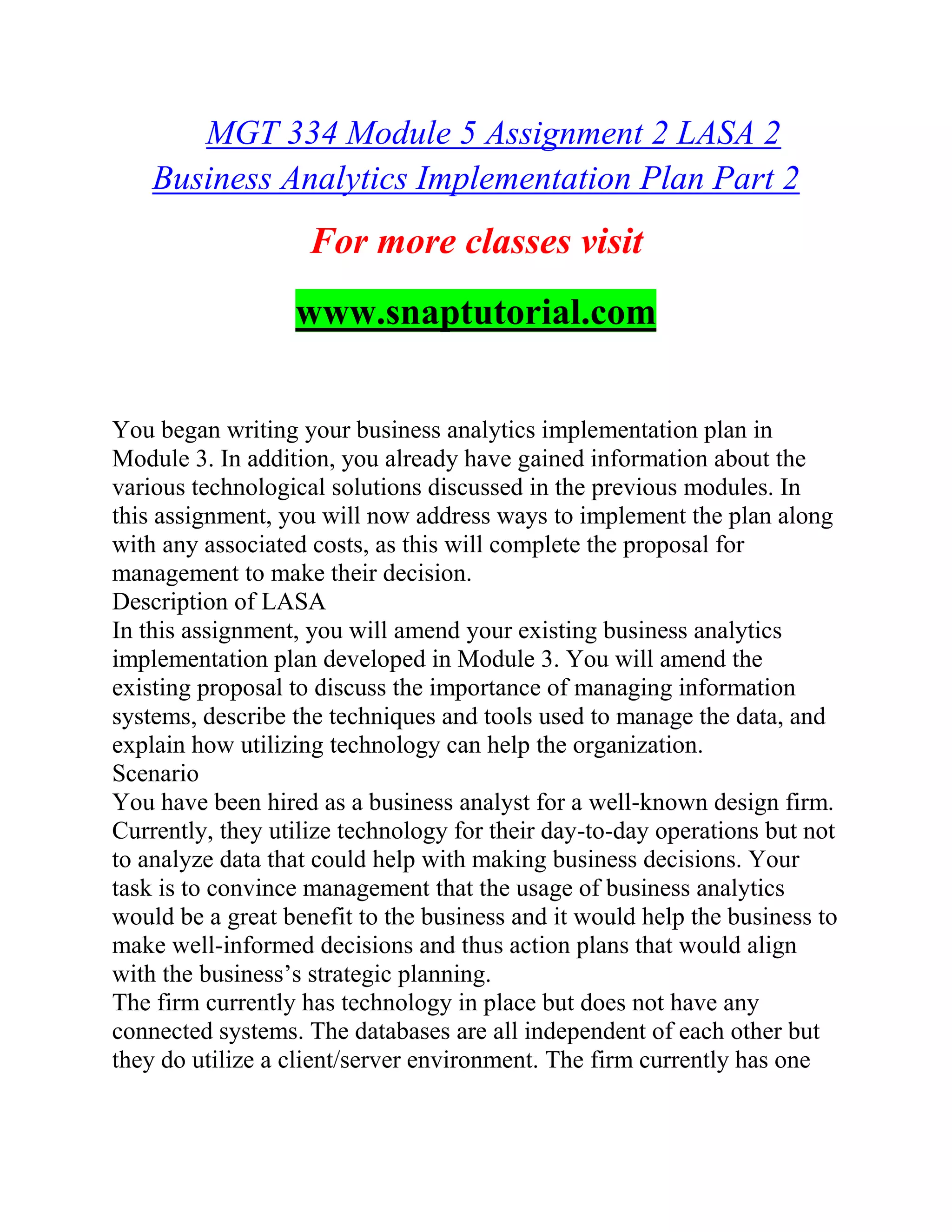 MGT 334 help A Guide to career/Snaptutorial | PDF