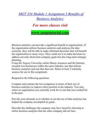 MGT 334 help A Guide to career/Snaptutorial | PDF