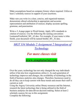 MGT 334 help A Guide to career/Snaptutorial | PDF