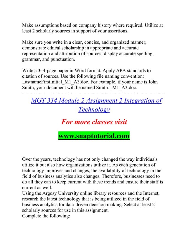 MGT 334 help A Guide to career/Snaptutorial | PDF