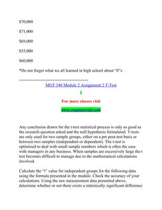 MGT 340 Massive Success / snaptutorial.com