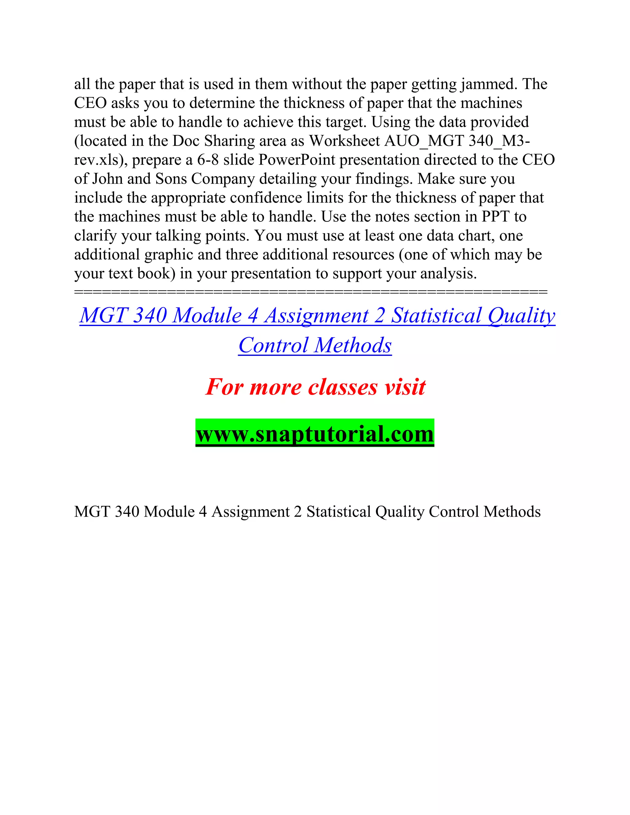 MGT 340 help Successful Learning/Snaptutorial | PDF