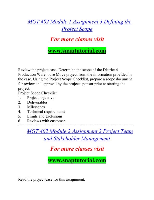 MGT 402 help Successful Learning/Snaptutorial | PDF