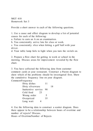 MGT 410Homework Set 3Provide a short answer to each of the f | DOCX ...