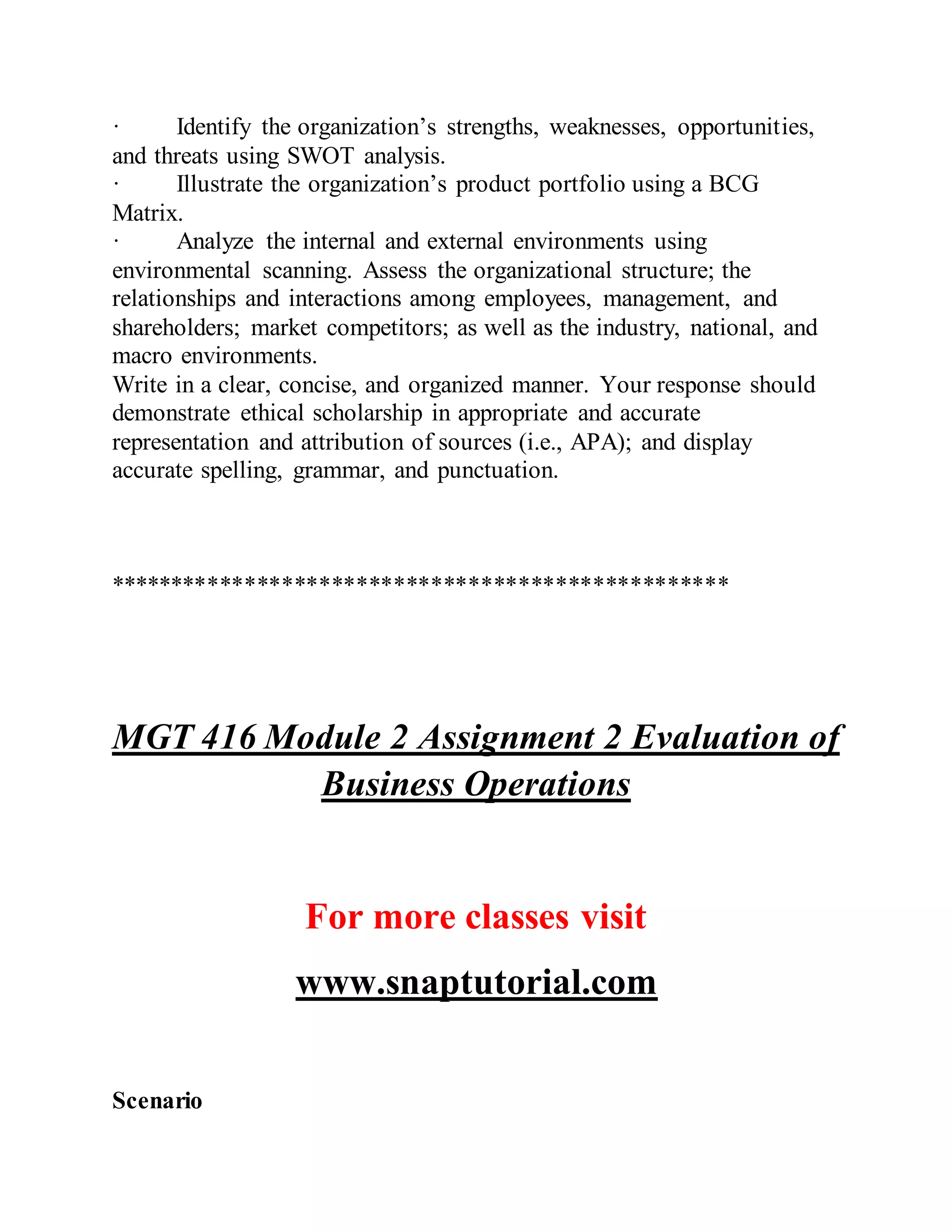 MGT 416 Effective Communication / snaptutorial.com