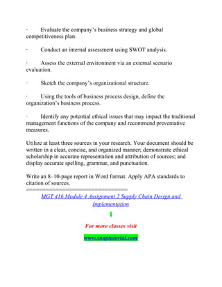 MGT 416 Massive Success / snaptutorial.com | Human Resources | Business