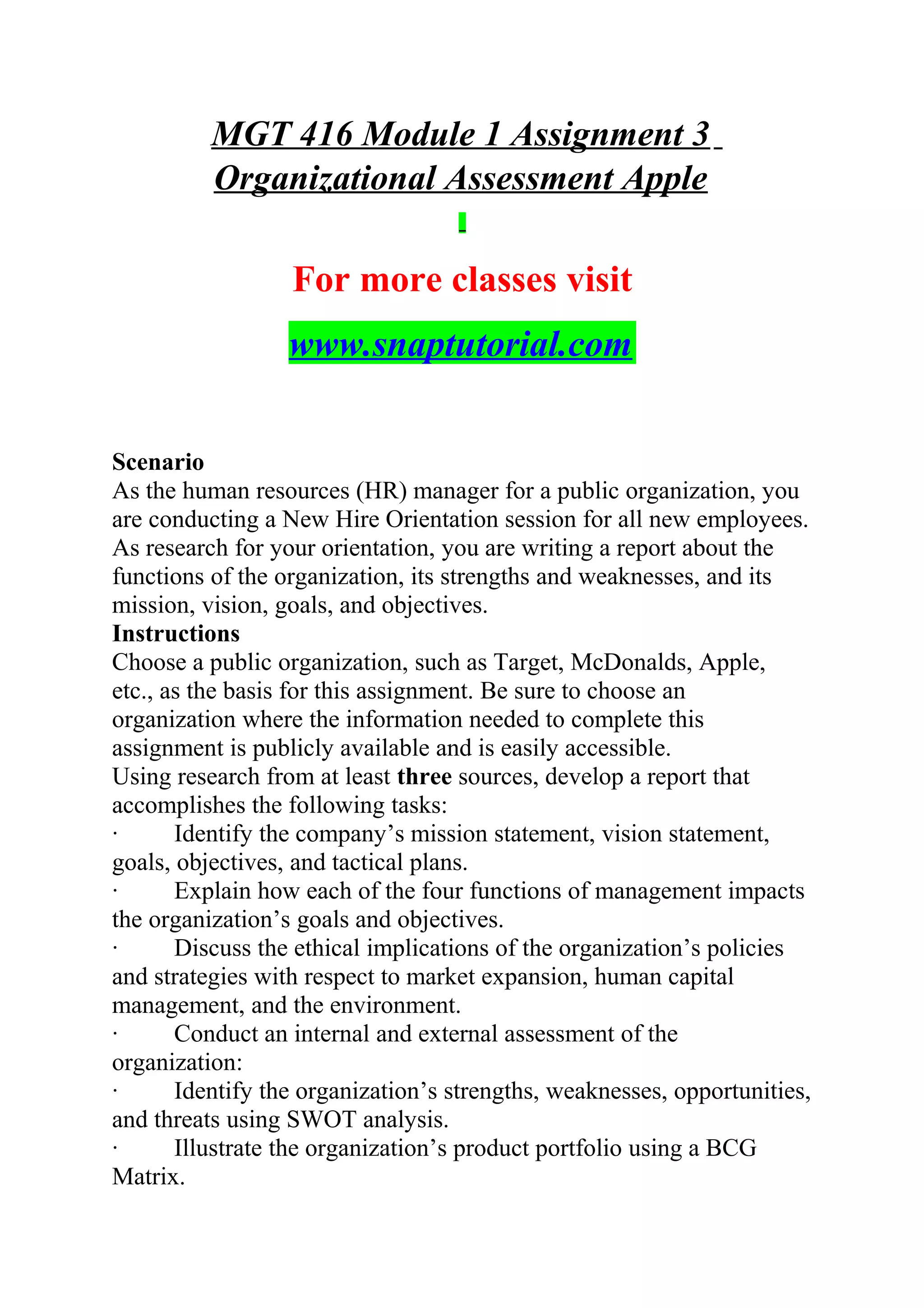 Mgt 416 Enhance teaching-snaptutorial.com
