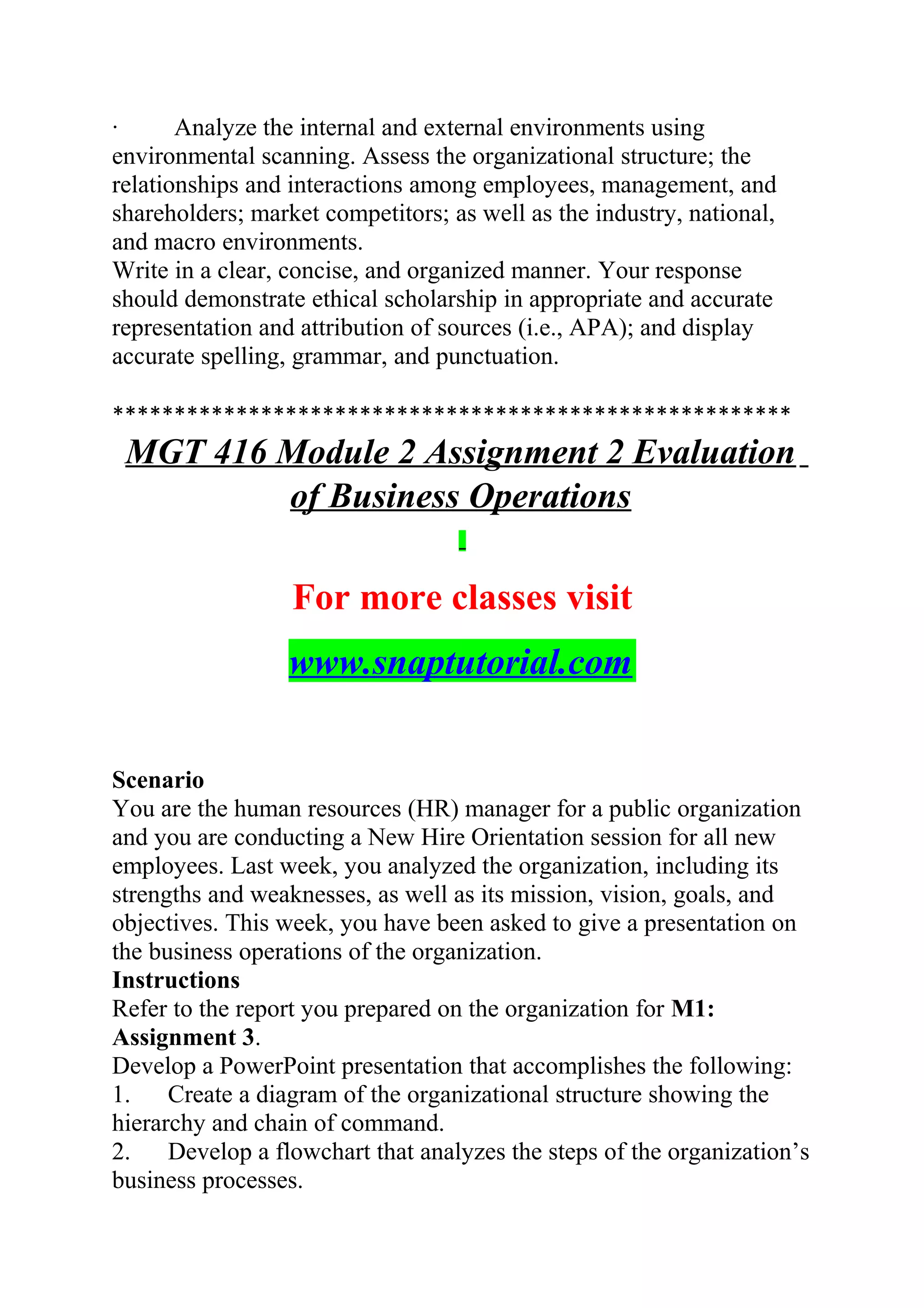 Mgt 416 Enhance teaching-snaptutorial.com