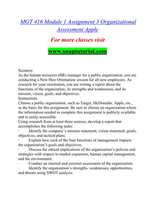 MGT 416 help Successful Learning/Snaptutorial | PDF