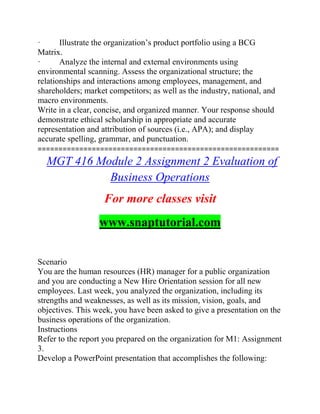 MGT 416 help Successful Learning/Snaptutorial | PDF