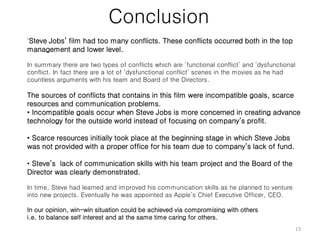 MGT 430 Conflicts Steve Jobs | PPTX
