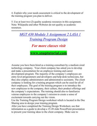 MGT 430 help A Guide to career/Snaptutorial | PDF | Career Advice | Careers
