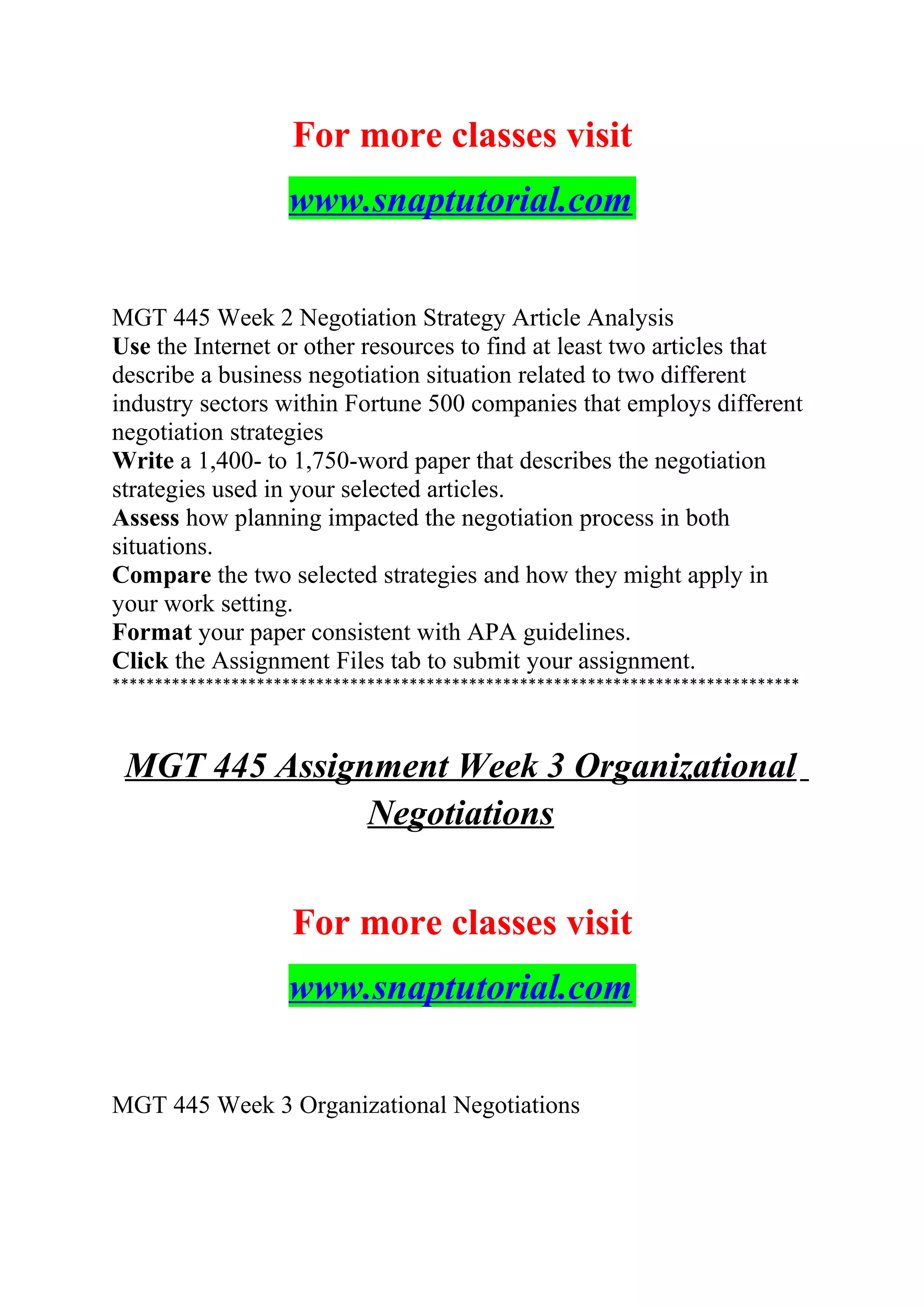 Mgt 445 Enhance teaching / snaptutorial.com