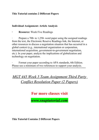 Mgt 445 Enhance teaching / snaptutorial.com