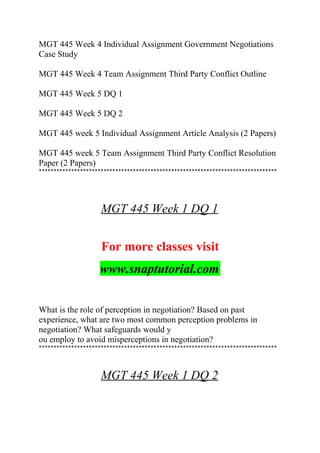 Mgt 445 Enhance teaching / snaptutorial.com