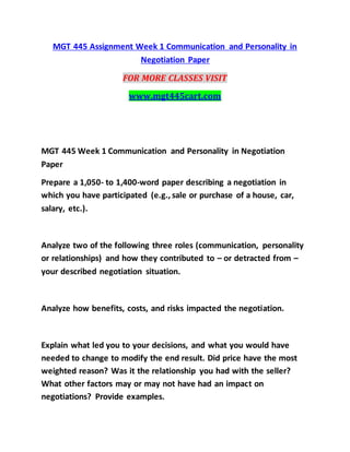 MGT 445 CART Achievement Education--mgt445cart.com