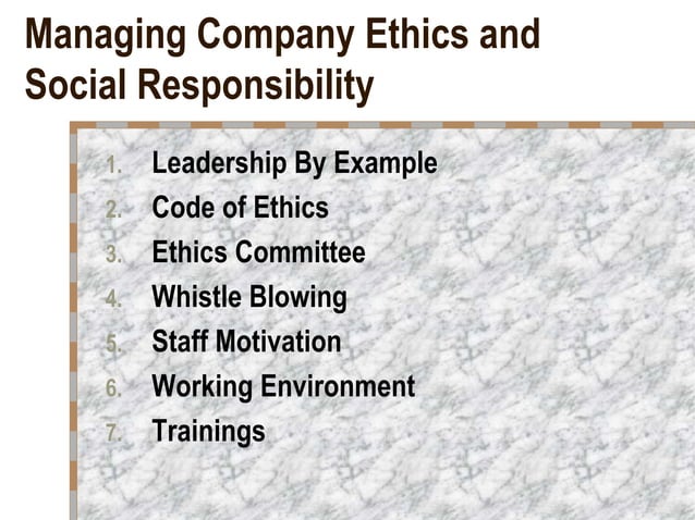 Managerial Ethics And Corporate Social Responsibility | PPT | Business ...