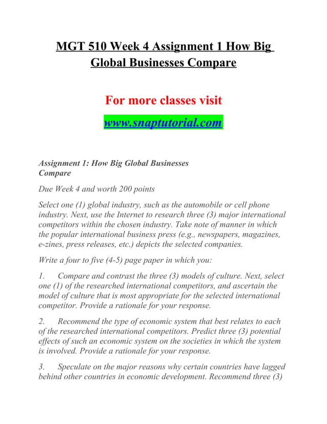 MGT 510 Massive Success / snaptutorial.com