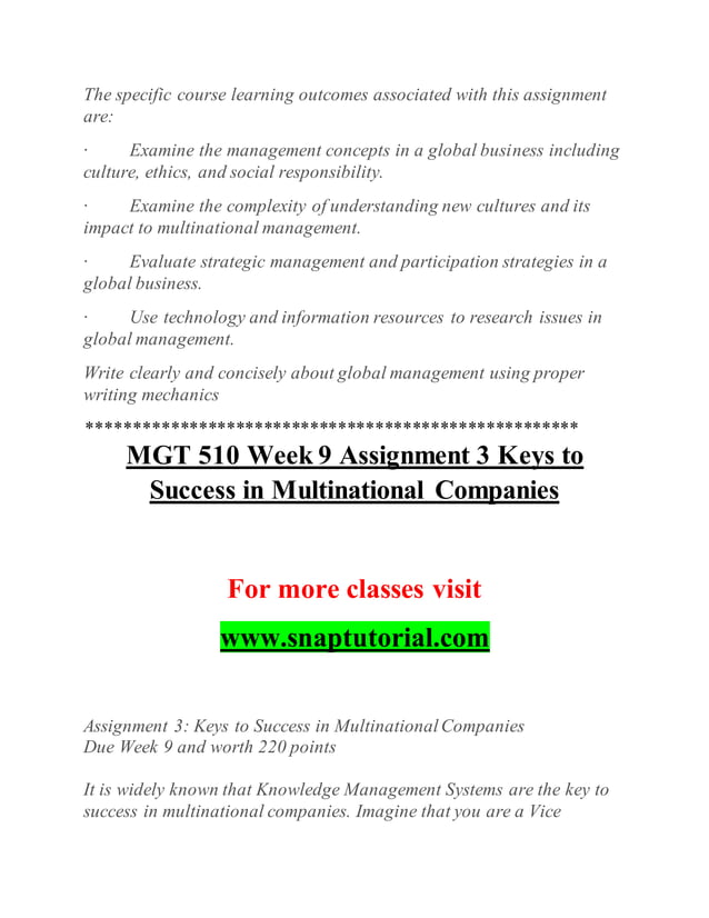 Mgt 510 Success Begins / snaptutorial.com