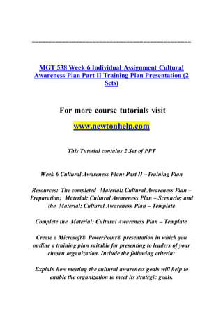 MGT 538 Something Great/newtonhelp.com