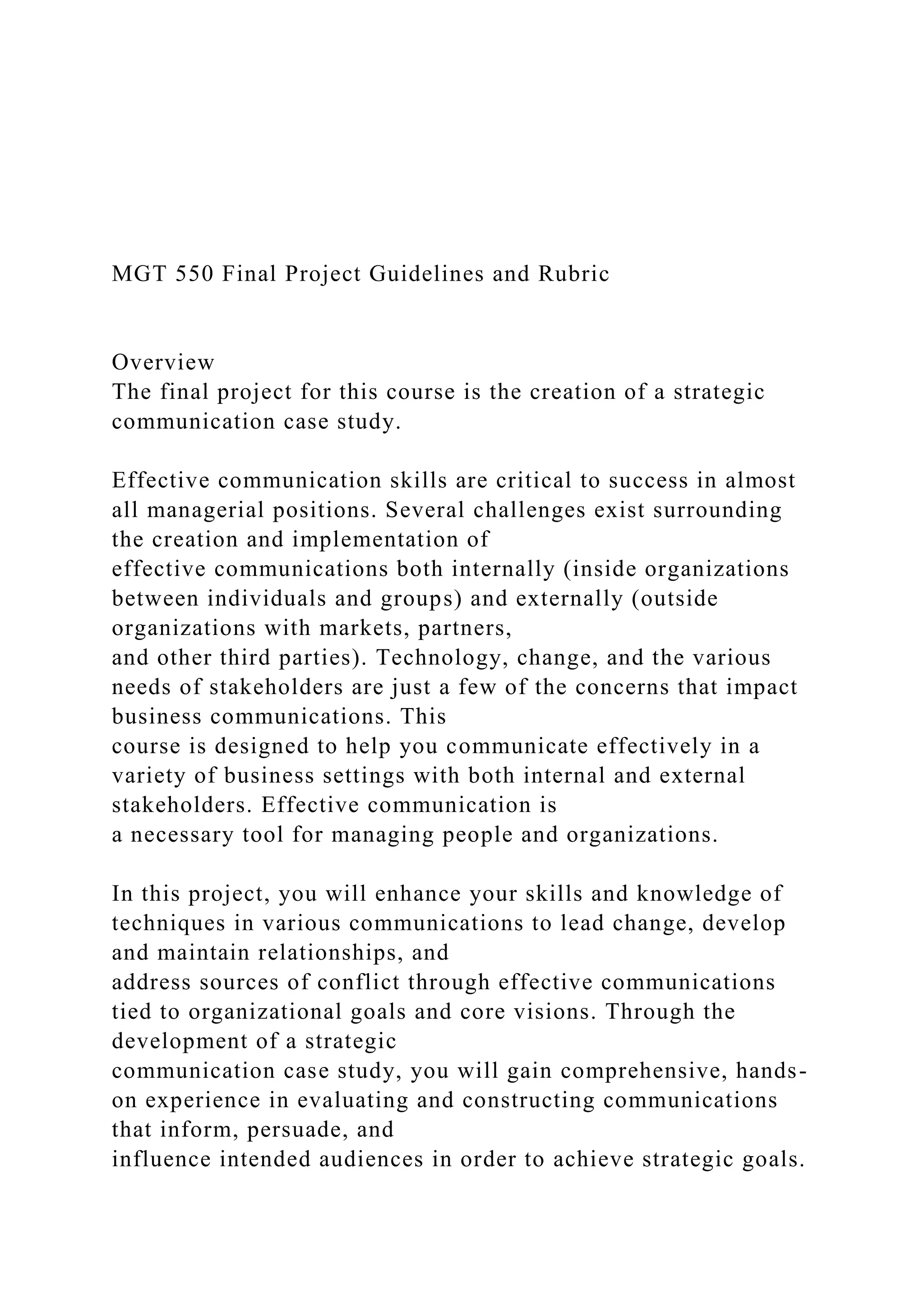MGT 550 Final Project Guidelines and Rubric Overview .docx