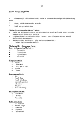 Strategic short notes | DOC | Business Accounting & Finance | Business