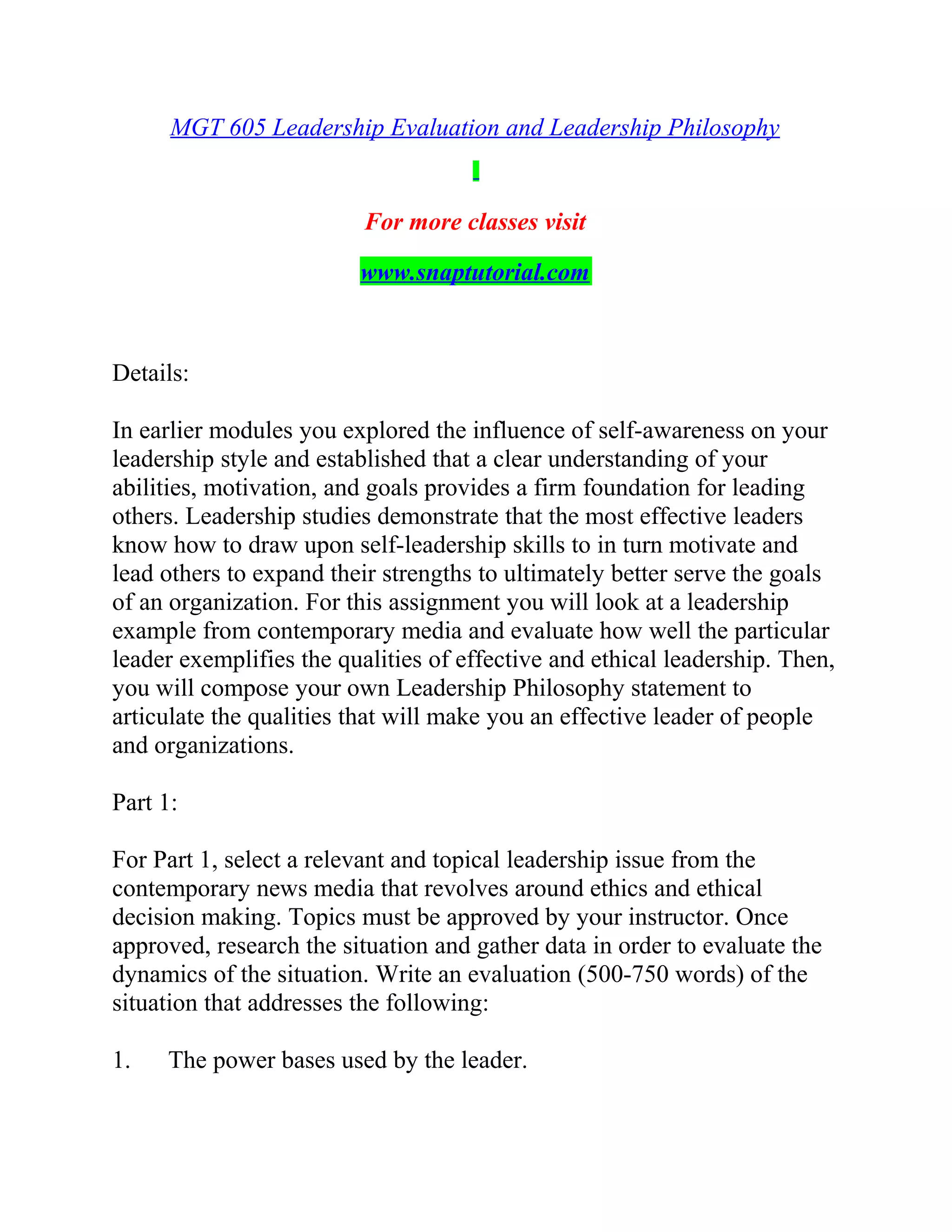 MGT 605 Massive Success / snaptutorial.com | Educational Assessment | Education