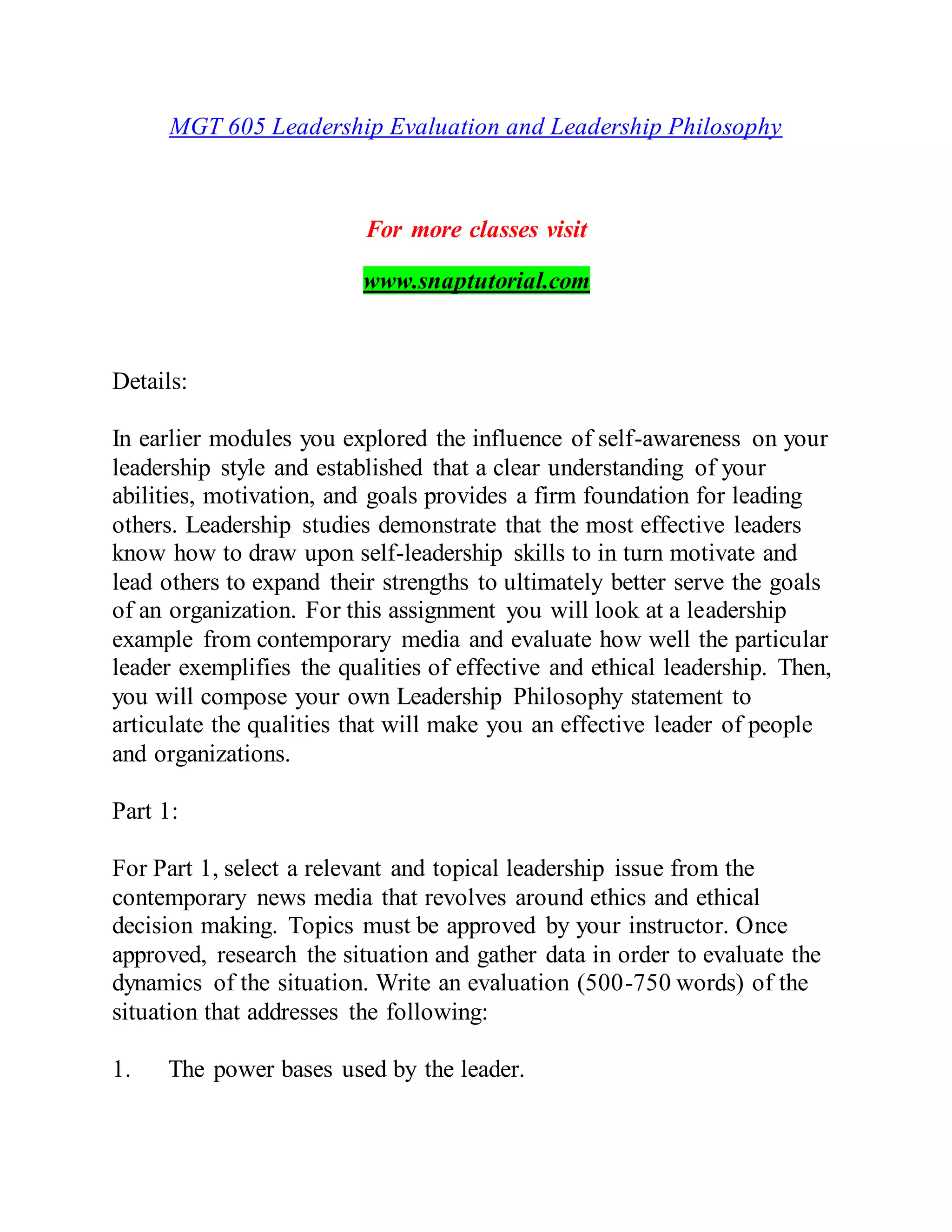 Mgt 605 Success Begins / snaptutorial.com