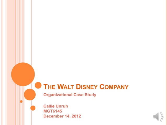 Strategic Management: Walt Disney Case Study | PPTX