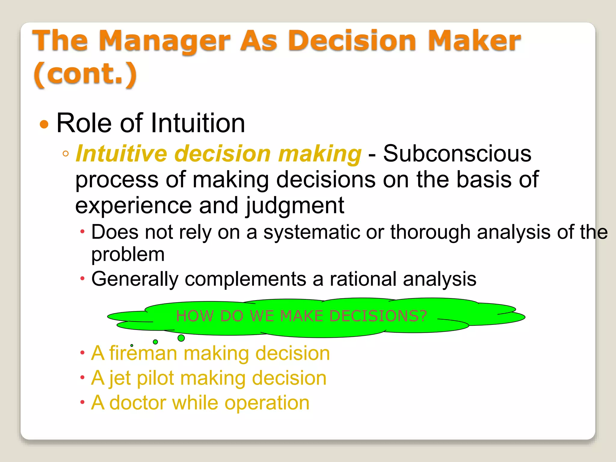 Managerial Decision Making | PPTX