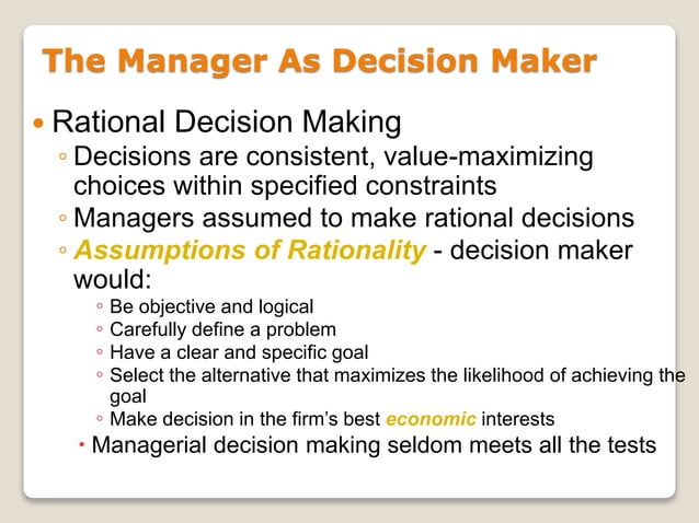 Managerial Decision Making | PPTX | Business | Business and Finance