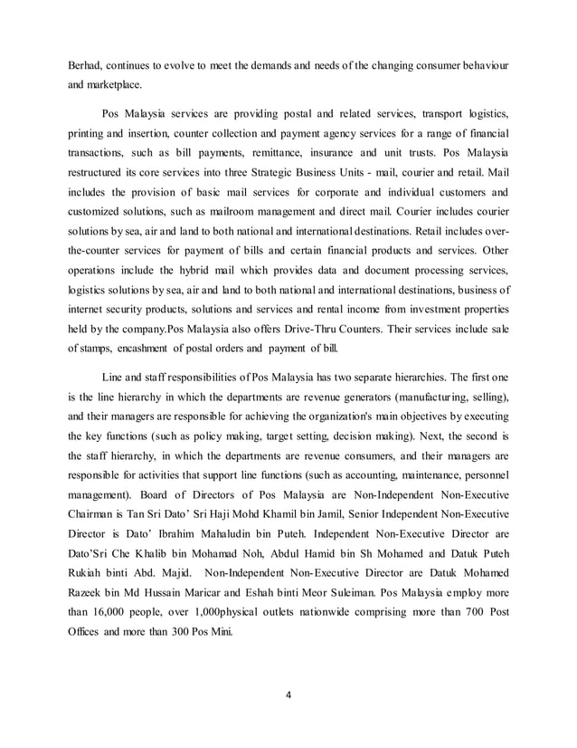 MGT162 Assignment (POS Malaysia) | DOCX | Business Utilities | Business