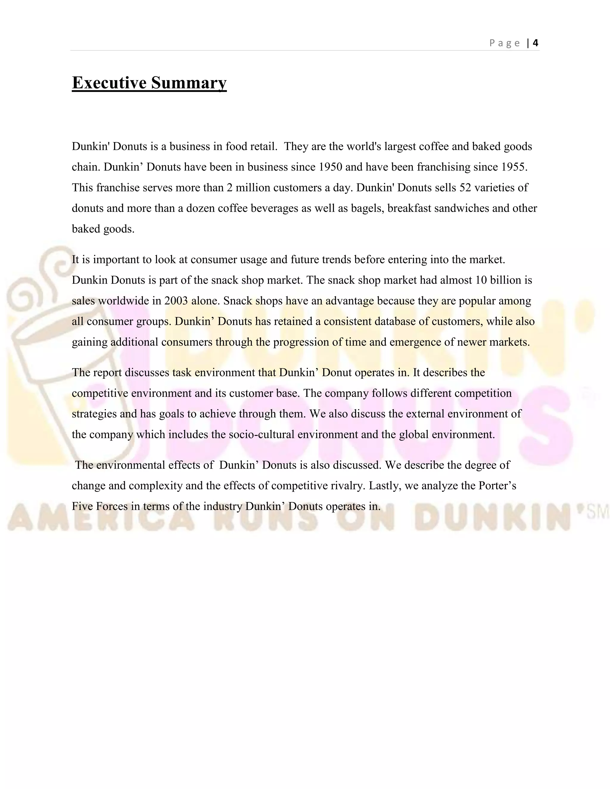 MGT group case study report (dunkin donuts) | DOCX