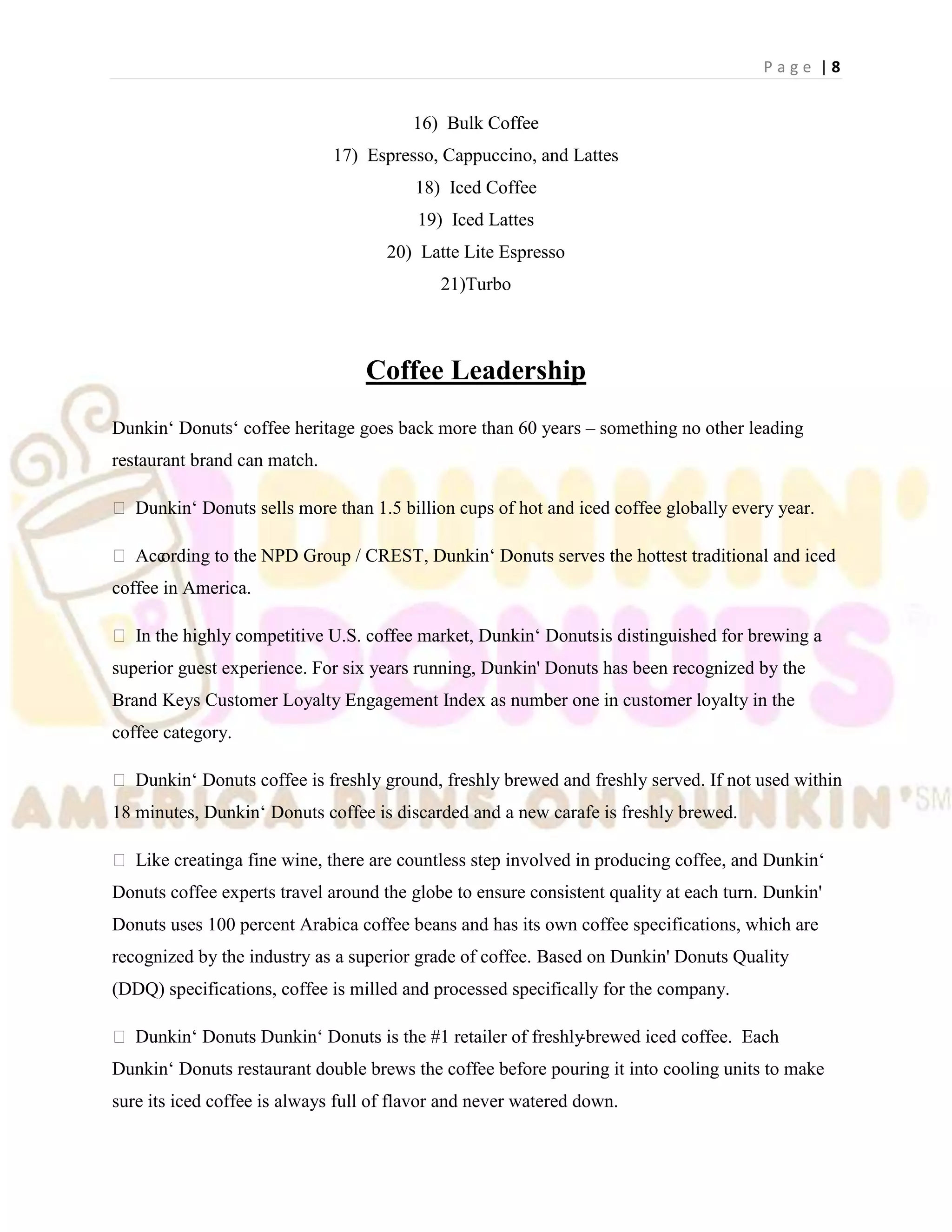 MGT group case study report (dunkin donuts) | DOCX