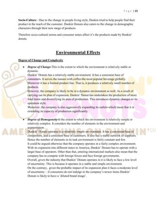 MGT group case study report (dunkin donuts) | DOCX