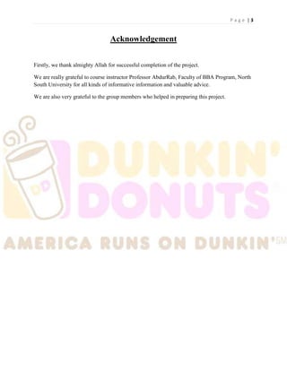 MGT group case study report (dunkin donuts) | DOCX
