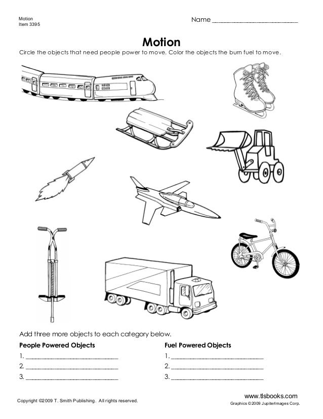 Forces Worksheet Grade 1
